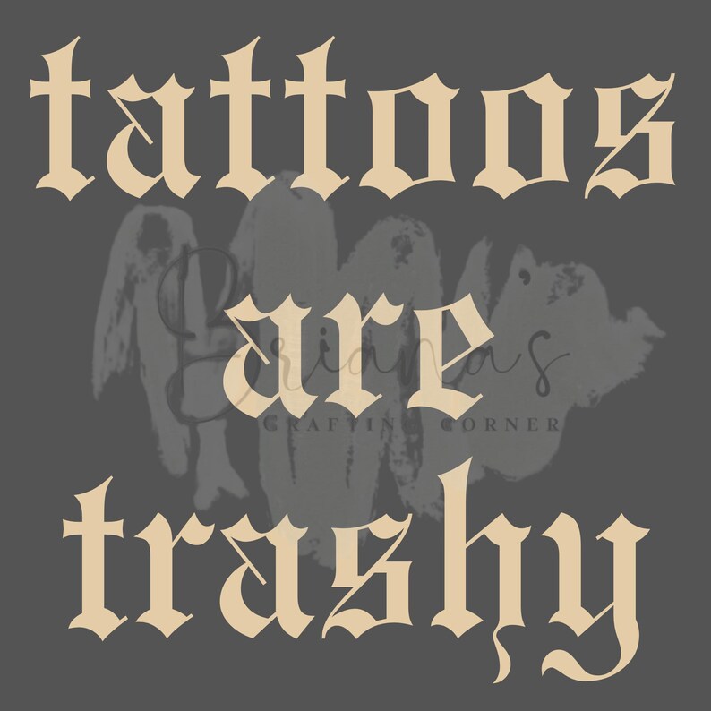 Tattoos Are Trashy PNG, Love Tattoos - Etsy