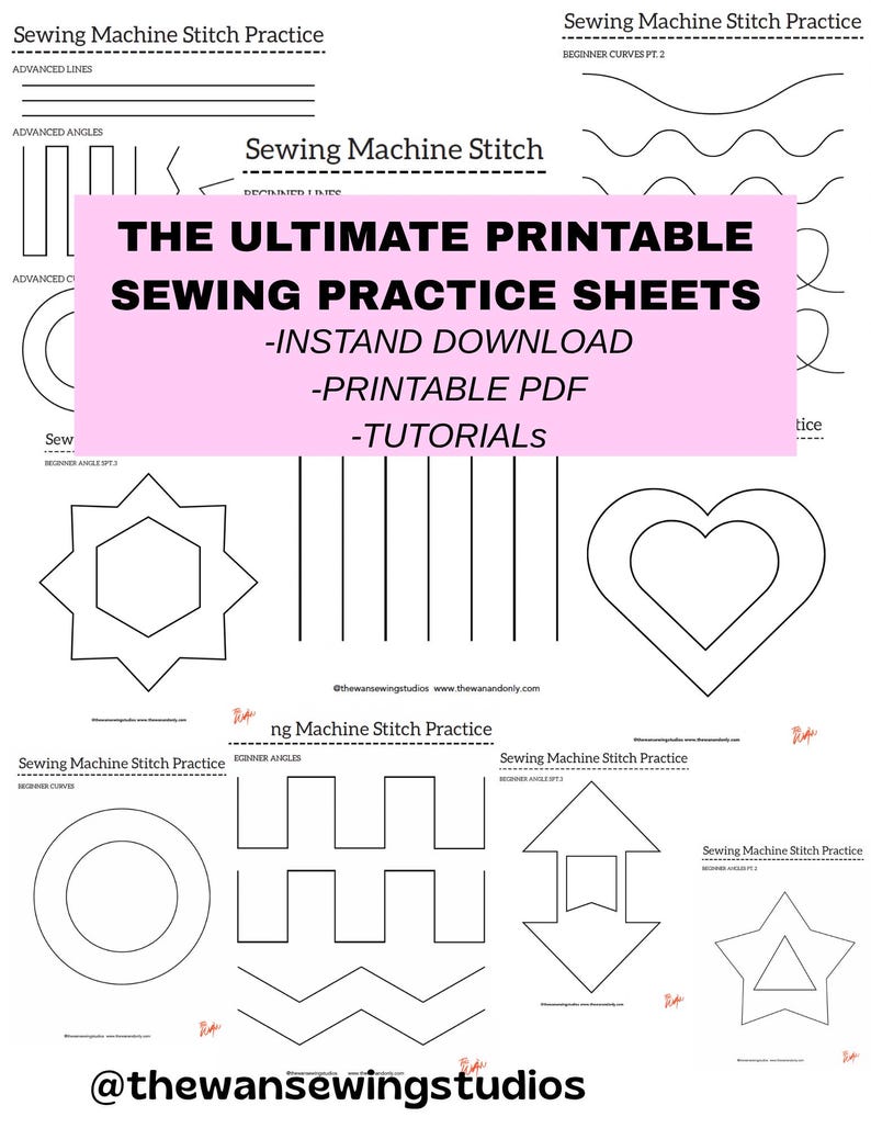 THE ULTIMATE Printable Sewing Machine Stitch Practice Sheets - Etsy