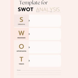 Easy SWOT Analysis Template for Marketing Strategy, Simple Professional ...