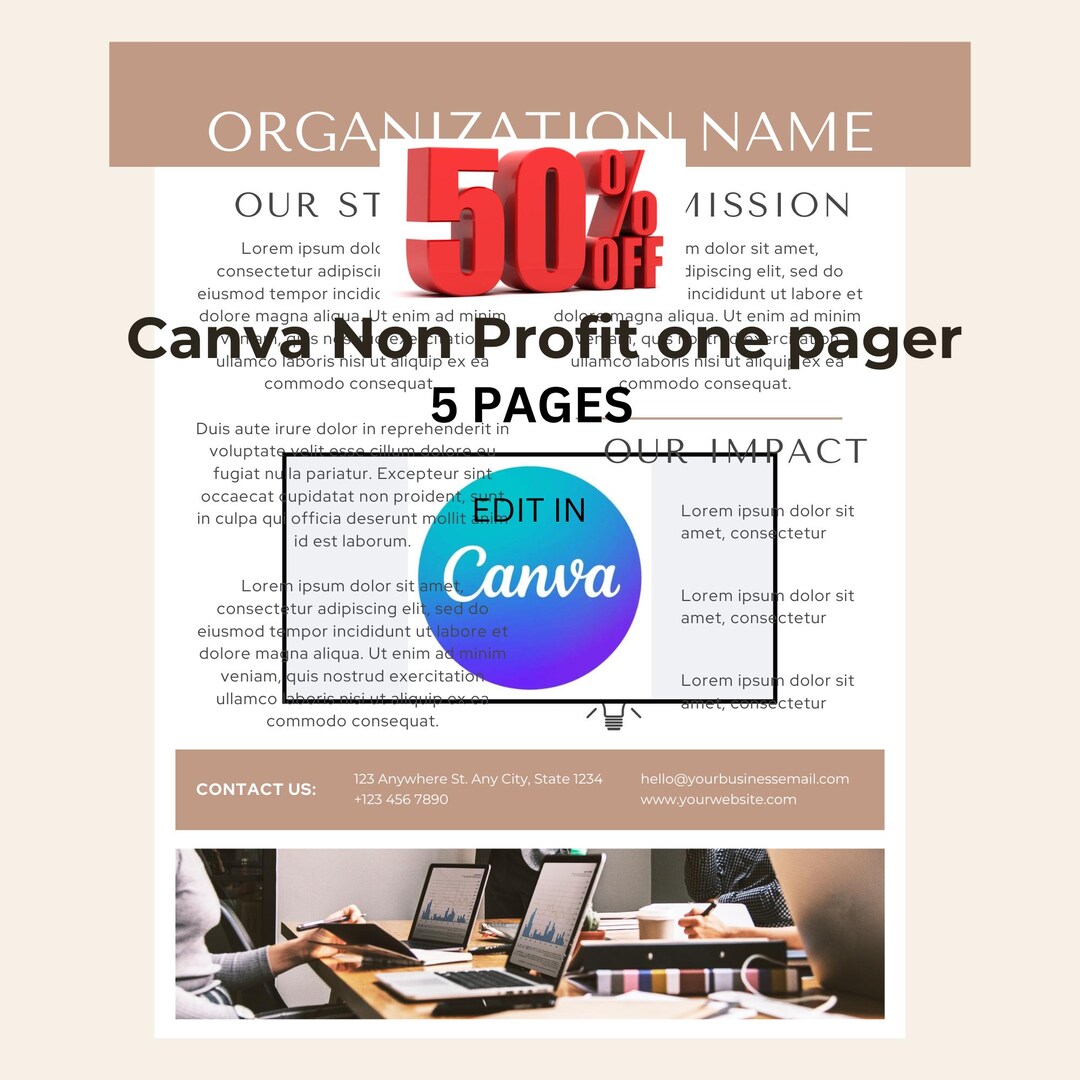 Non Profit One Pager Template for Fundraising & Charity Projects | Easy ...