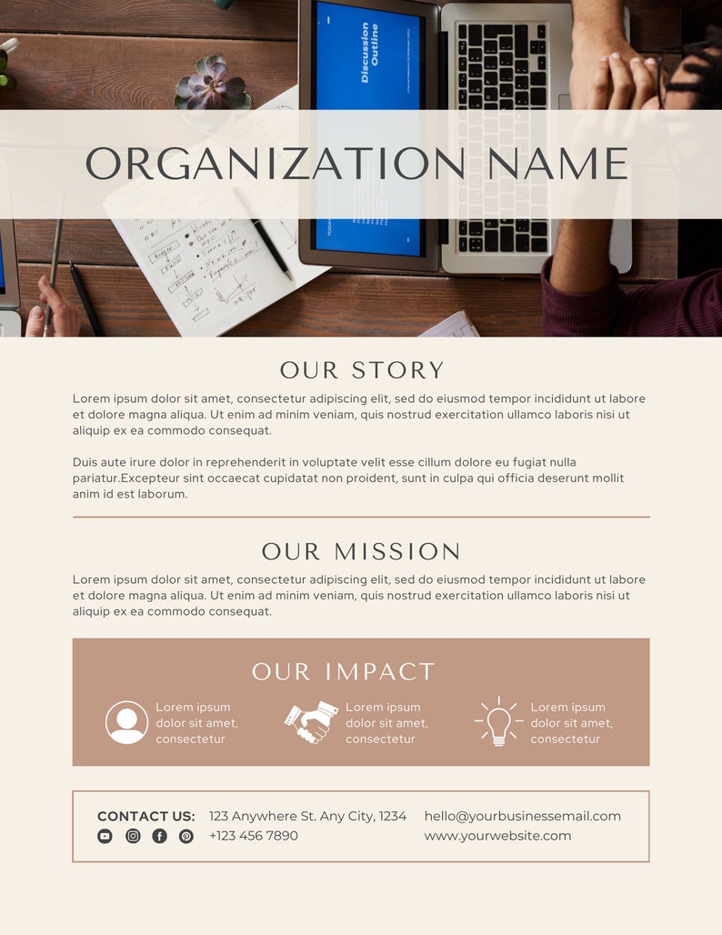 Canva Non Profit One Pager Template/ Project Charter /non Profit SVG ...