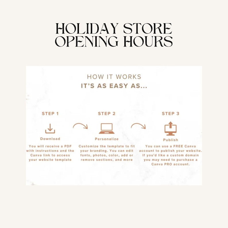 Editable Hours Sign | Holiday Store Hours Template | Customizable ...