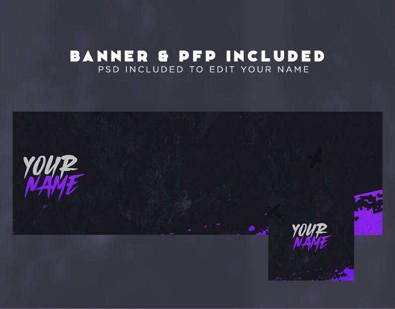 Black & Purple Grunge Animated Stream Overlay Pack | Animated Stream ...