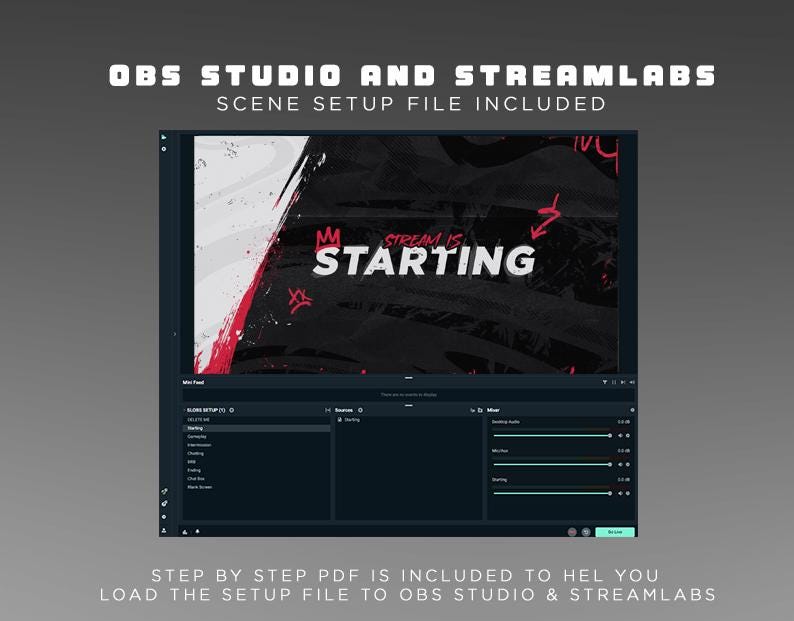 Red Vandalism Animated Stream Package | Twitch Overlay, Alerts, Screens ...