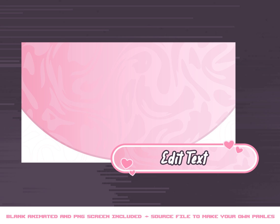 Cute Pink Animated Twitch Screen Pack | Cute Streamer Package ...