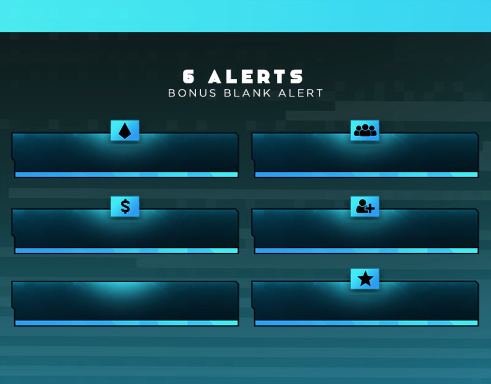 Blue Glitch Animated Stream Overlay Pack | Animated Stream Overlay ...