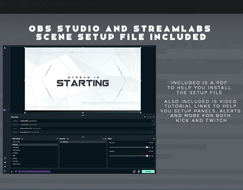Neo Black & White Animated Stream Package Overlays, Alerts, Screens ...
