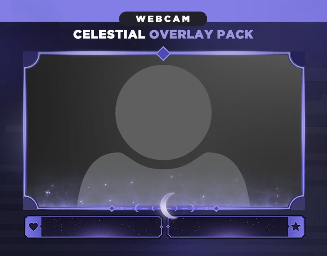 Celestial Purple Webcam Border Pack, Webcam Overlays for Twitch ...
