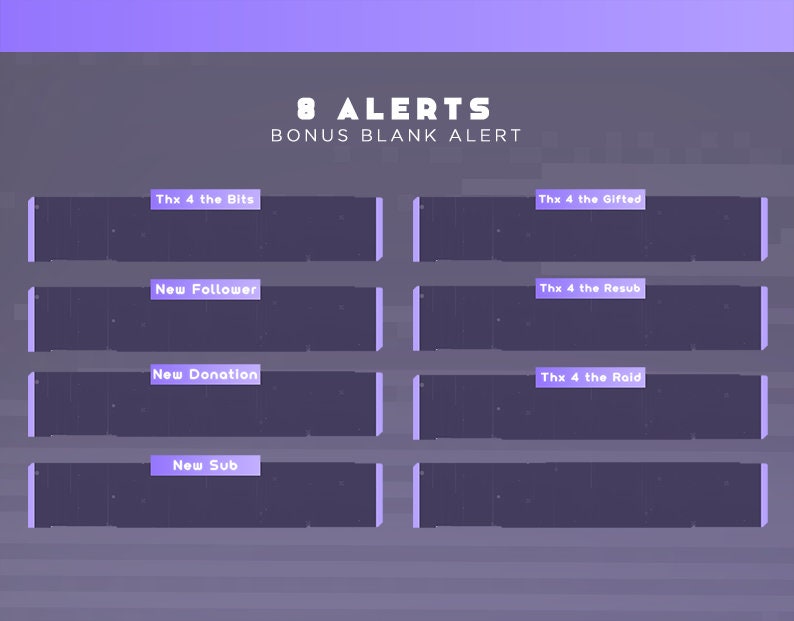 Glitchy Purple Animated Stream Package | Overlays, Alerts, Screens ...