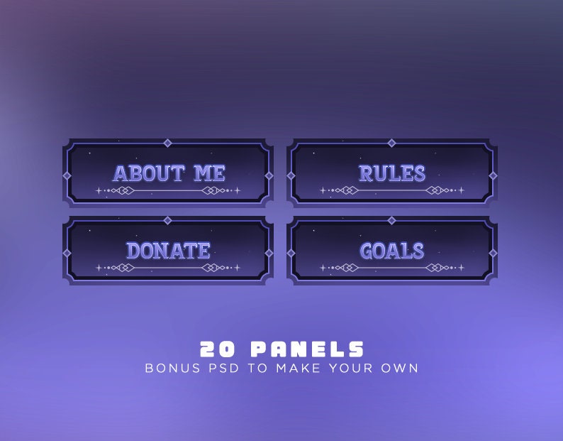 Celestial Purple Animated Stream Overlay Pack/animated Stream Overlay ...