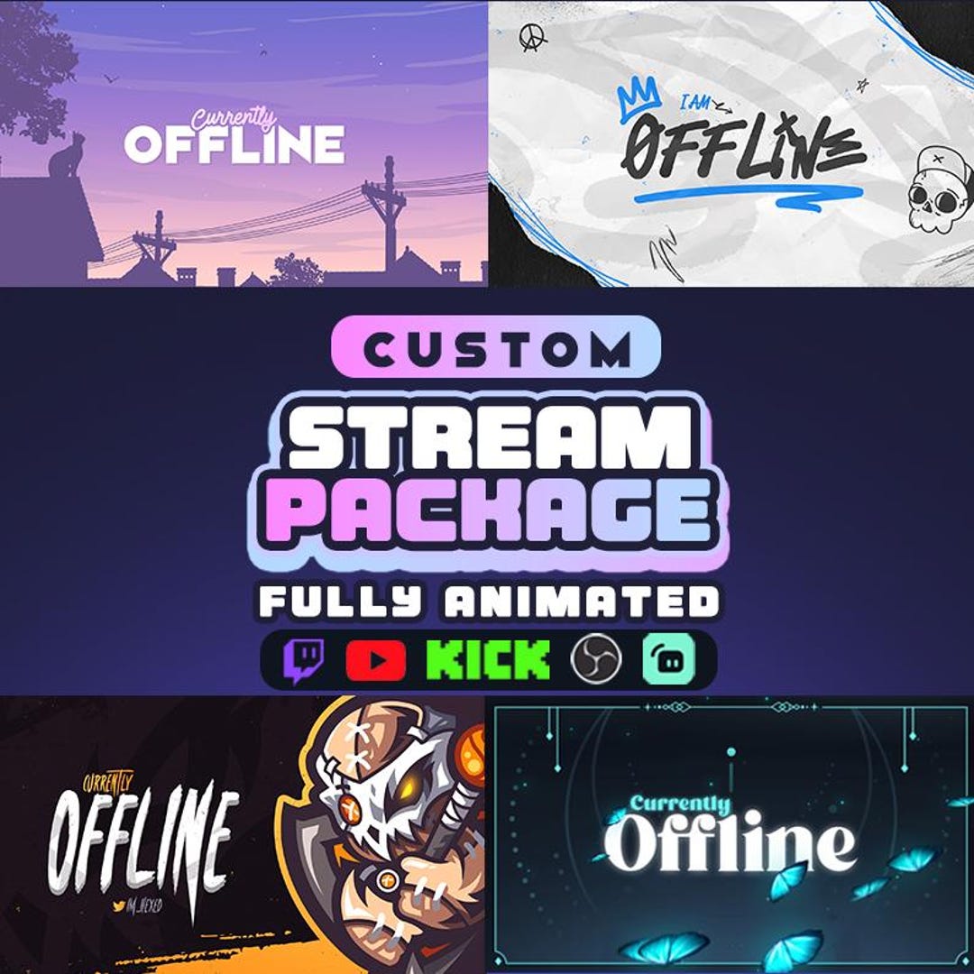 Custom Twitch Animated Stream Package L Custom Twitch Overlay Package L ...