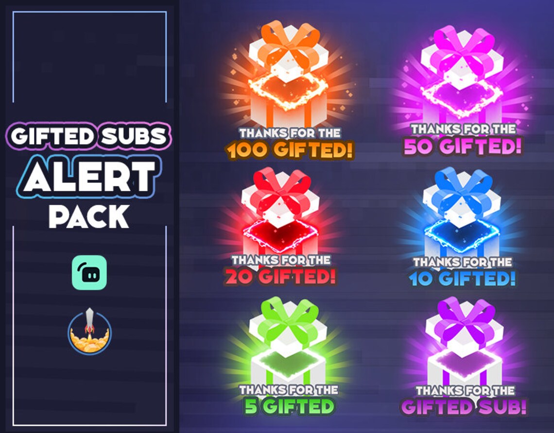 Gifted Subs Animated Stream Alerts - Twitch Alerts - Sub Bomb Alert ...