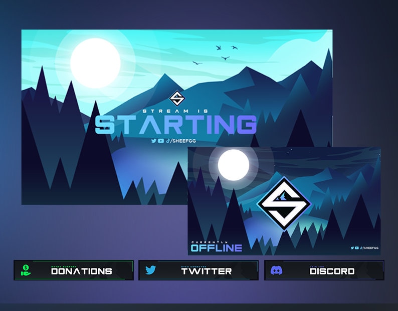Custom Twitch Animated Stream Package L Custom Twitch Overlay Package L ...