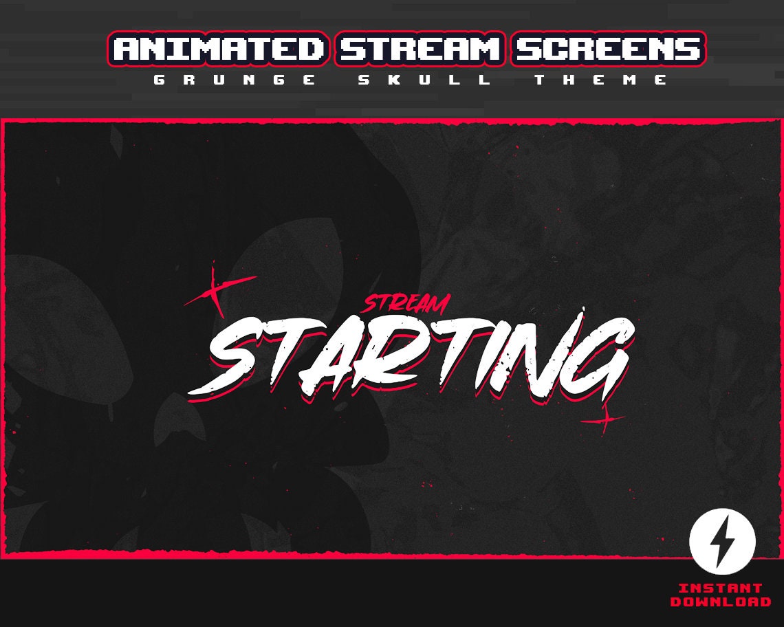 5 Grunge Animated Twitch Stream Screens Lo-fi Streamer Package Twitch ...
