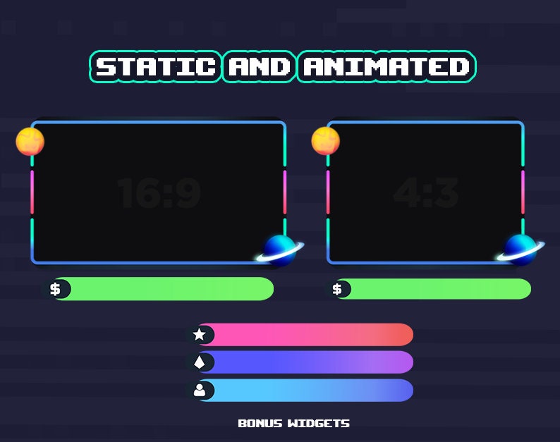 2D Space Webcam Overlay Twitch Webcam Pack/twitch Panel/ Streamer ...