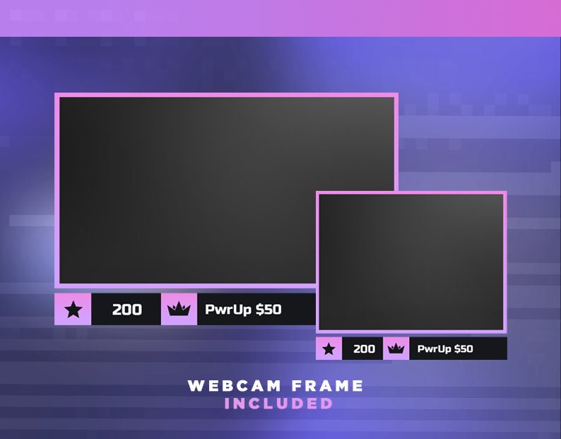 Minimal Stream Hud Webcam Border Pack, Webcam Overlays for Twitch ...