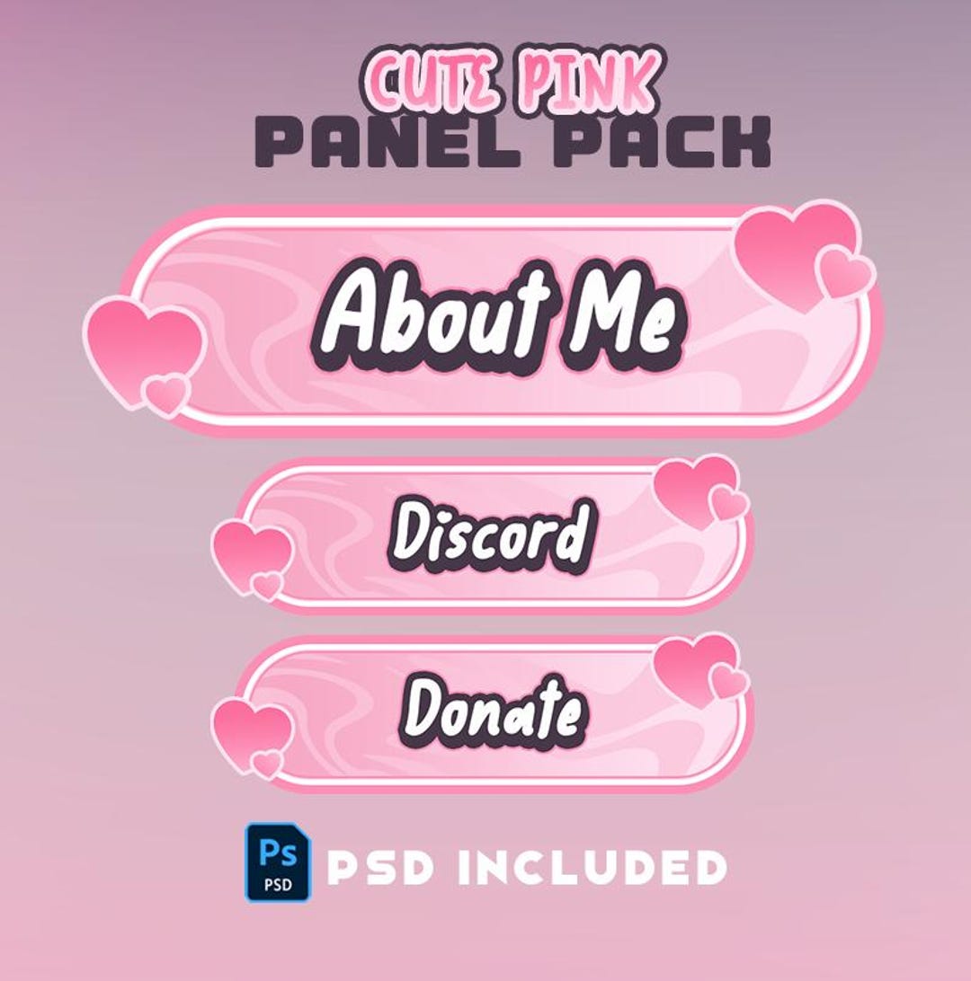 Twitch Panels - Cute Pink Twitch Panels - Stream Panels | Twitch Stream ...
