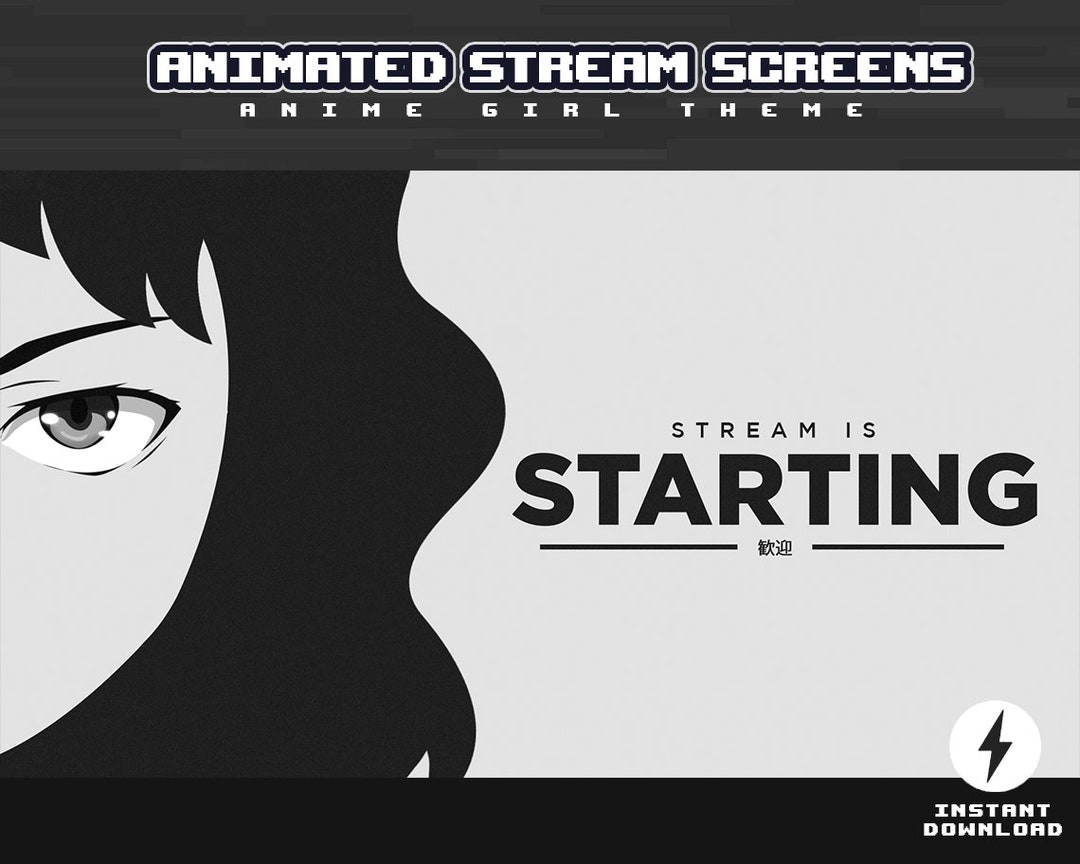 Anime Girl Animated Stream Overlay Pack - Animated Twitch Stream ...