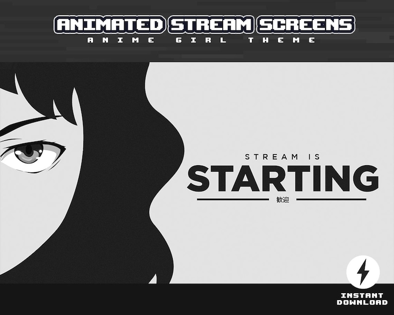 Anime Girl Animated Stream Overlay Pack - Animated Twitch Stream ...