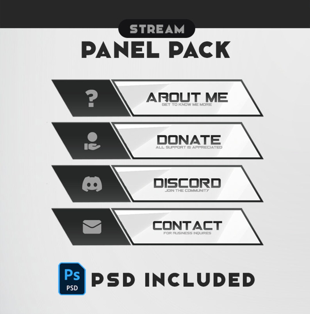 Twitch Panels - Black and White Twitch Panels - Stream Panels | Twitch ...