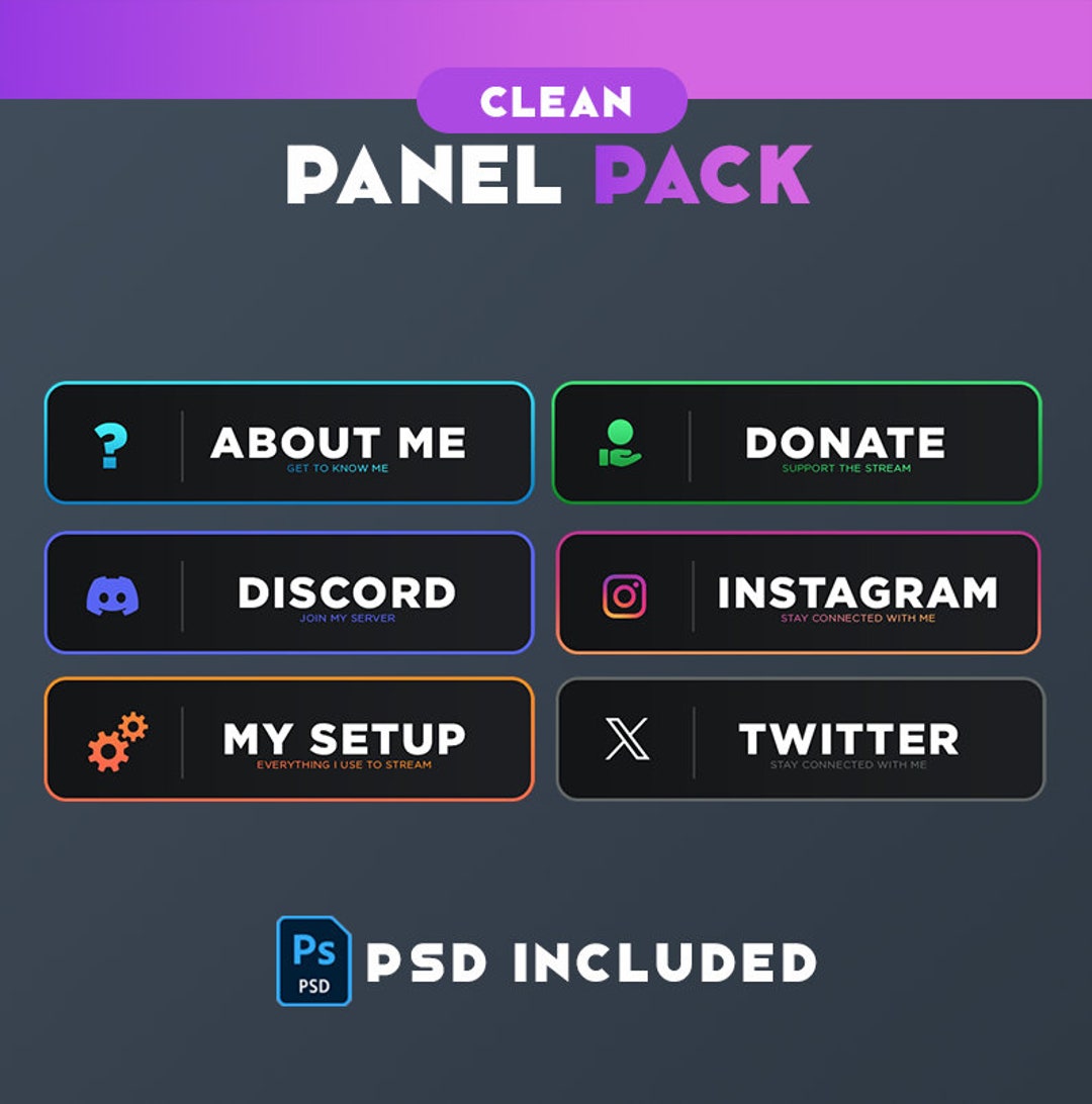 Twitch Panels - Clean Minimal Gradient - Stream Panels | Twitch Stream ...
