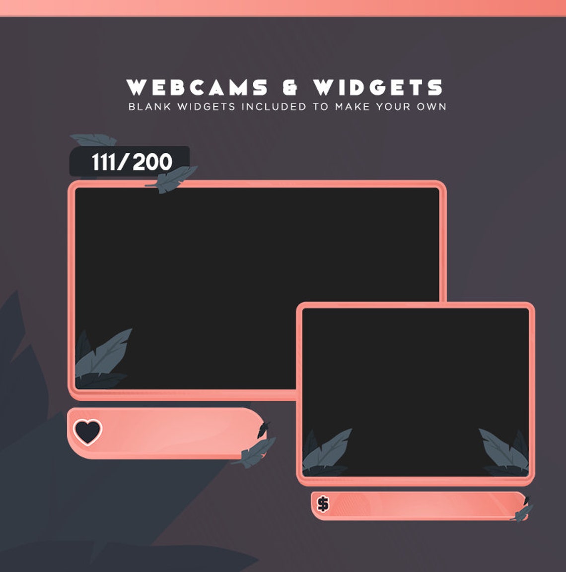 Peach Foliage Animated Stream Overlay Pack Animated Stream Overlay ...