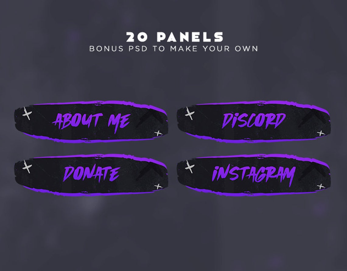 Black & Purple Grunge Animated Stream Overlay Pack Animated Stream ...