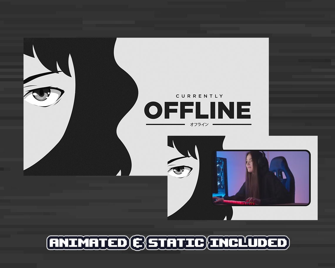 Anime Girl Animated Stream Overlay Pack - Animated Twitch Stream ...
