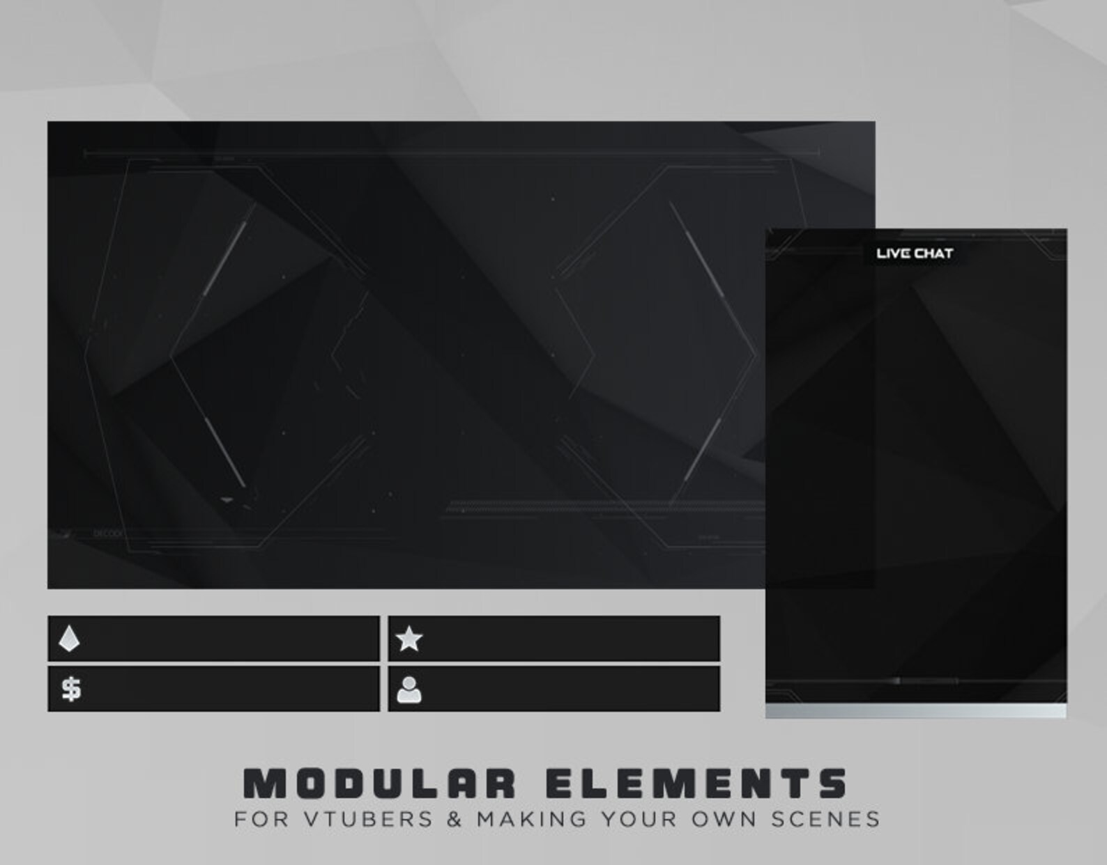 Animated Dark Twitch Stream Overlay Pack | Animated Stream Overlay ...