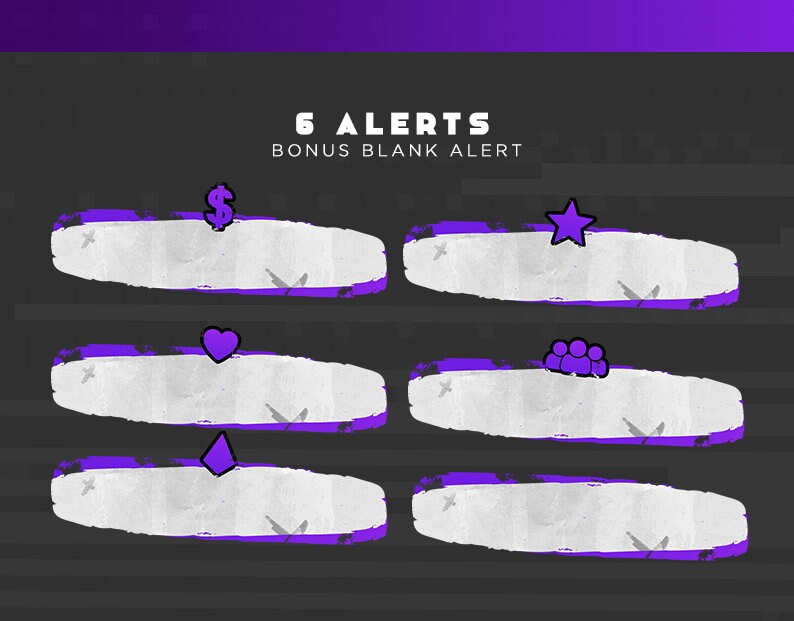 Purple Grunge Animated Stream Overlay Pack | Animated Stream Overlay ...