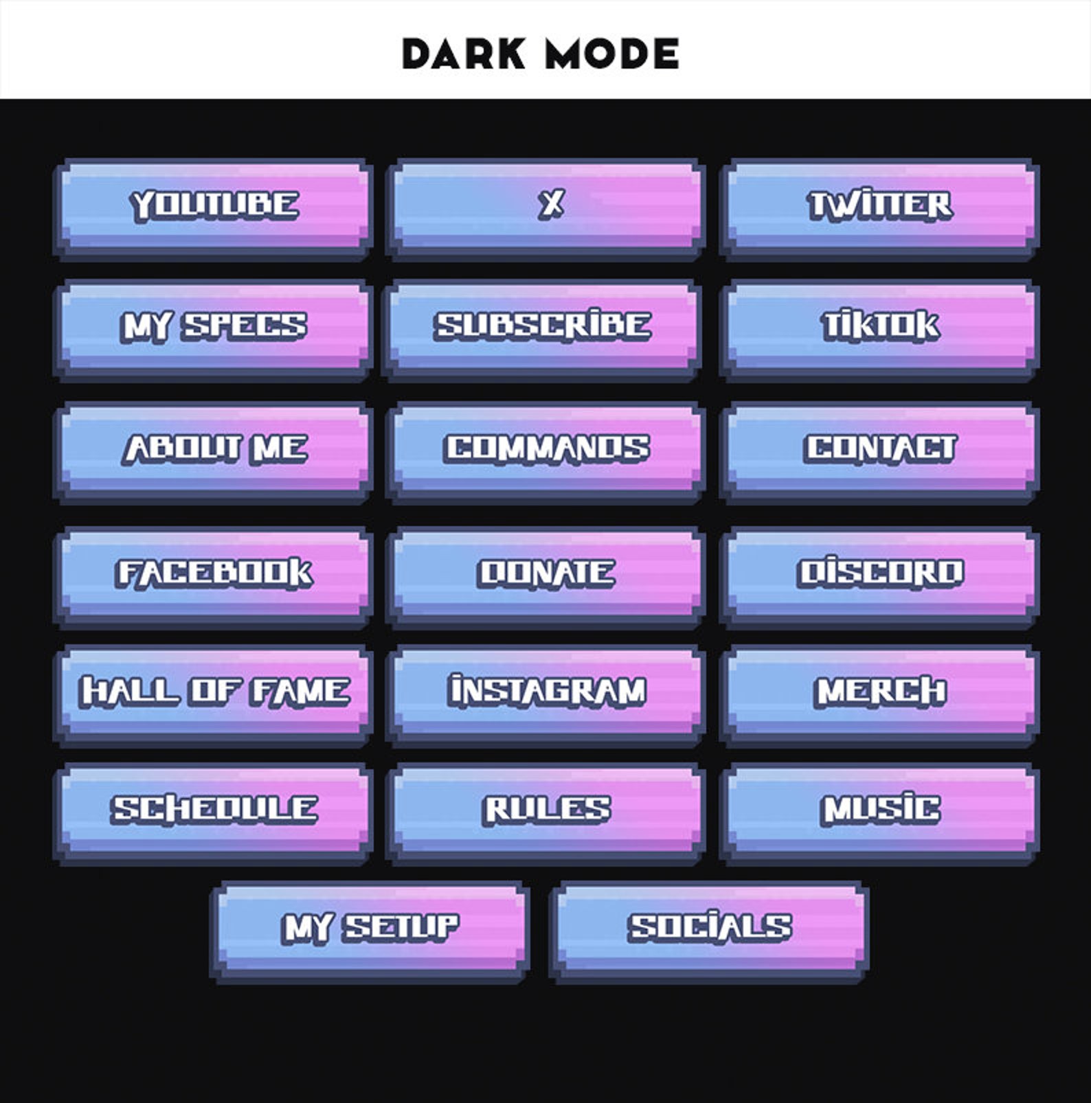 Twitch Panels - Pixel Art Pastel Twitch Panels - Stream Panels | Twitch ...