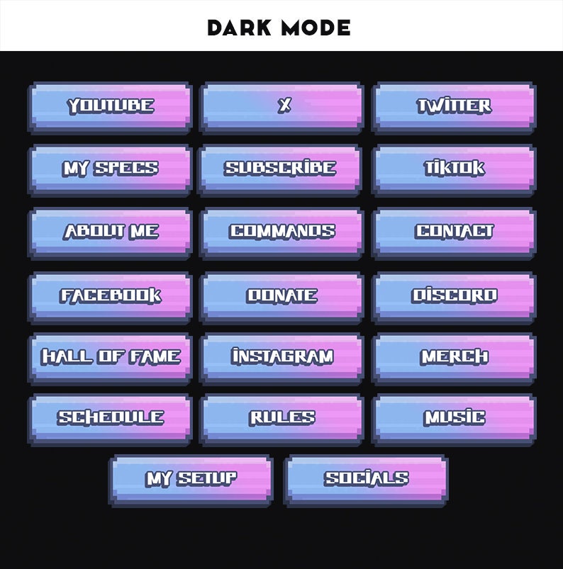 Twitch Panels - Pixel Art Pastel Twitch Panels - Stream Panels | Twitch ...