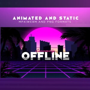 80's Retro Synthwave Animated Stream Overlay Pack - | Animated Stream ...