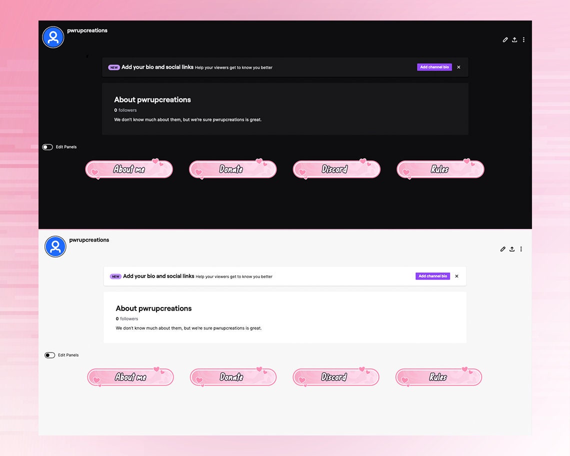 30 Cute Clean Twitch Panels Pack/twitch Panel/ Streamer, Stream - Etsy