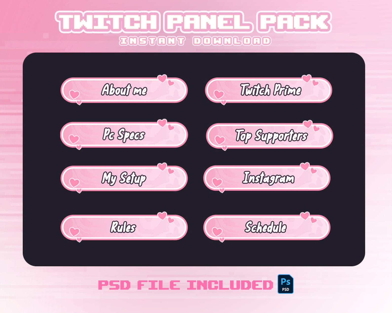 30 Cute Clean Twitch Panels Pack/twitch Panel/ Streamer, Stream - Etsy