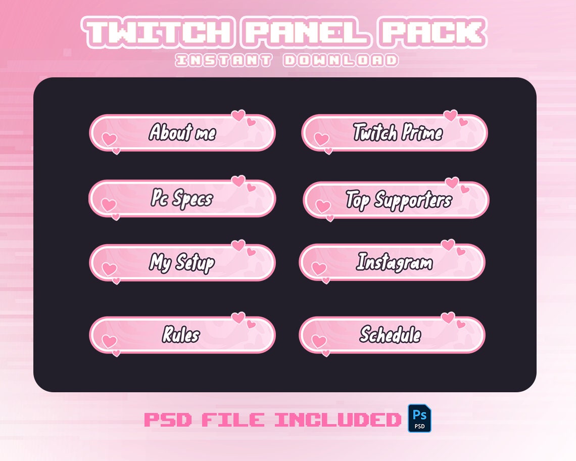 30 Cute Clean Twitch Panels Pack/twitch Panel/ Streamer, Stream - Etsy