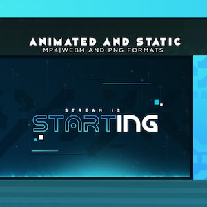 Blue Glitch Animated Stream Overlay Pack | Animated Stream Overlay ...