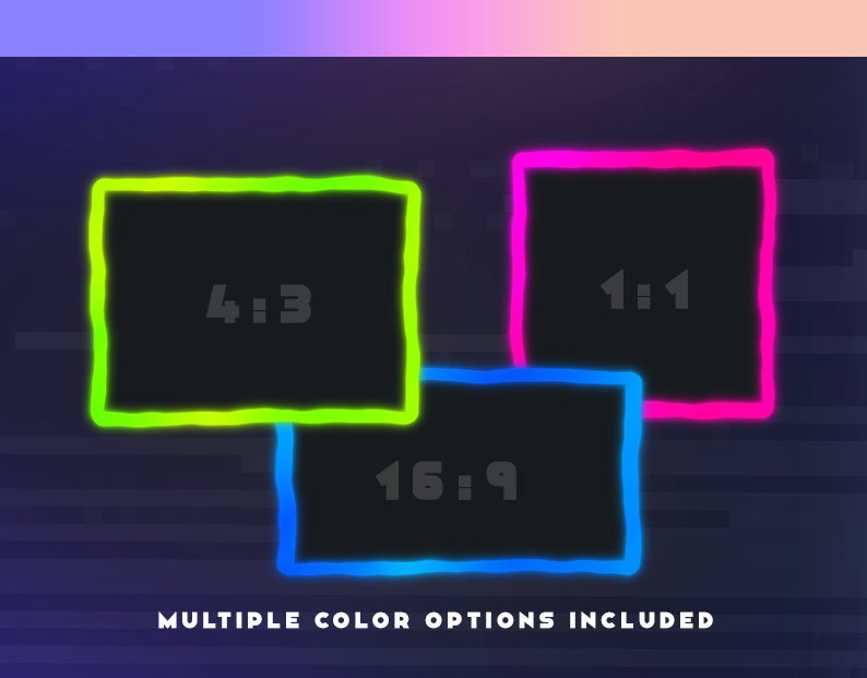 RGB ANIMATED Gradient Webcam Border Pack, Webcam Overlays for Twitch ...