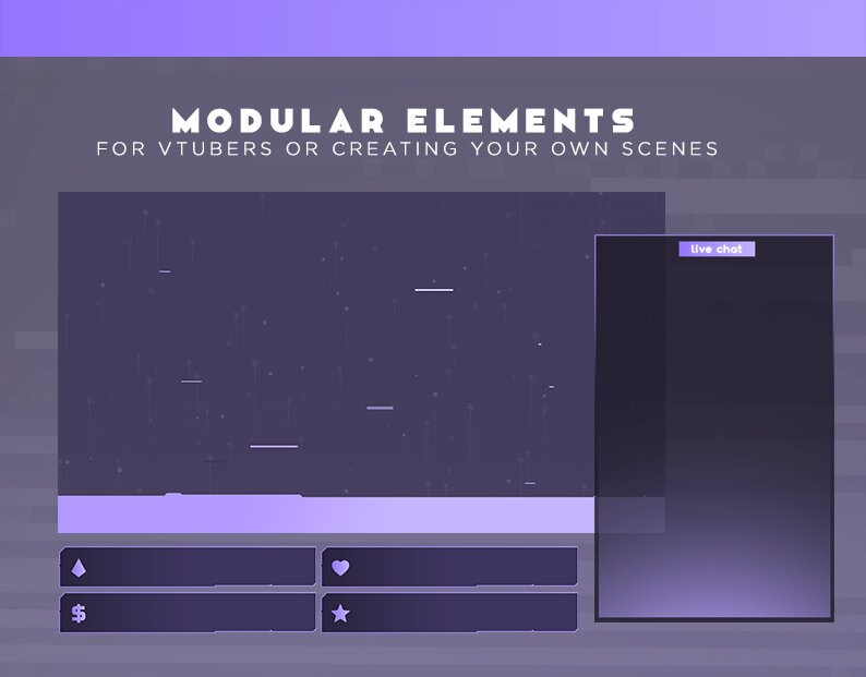 Glitchy Purple Animated Stream Package | Overlays, Alerts, Screens ...