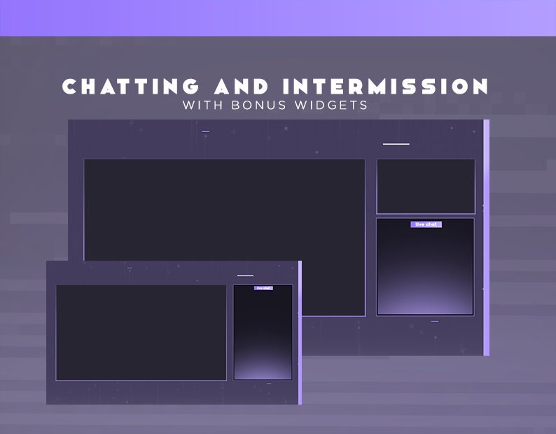 Glitchy Purple Animated Stream Package | Overlays, Alerts, Screens ...
