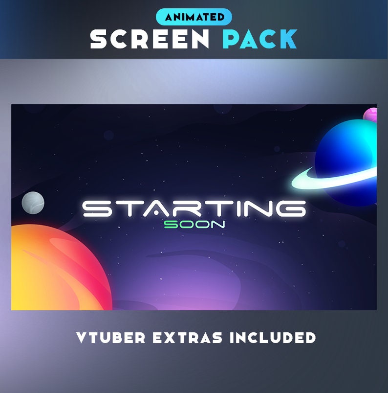 Cosmic Space Animated Twitch Overlay Pack | Vtuber Overlay Pack ...