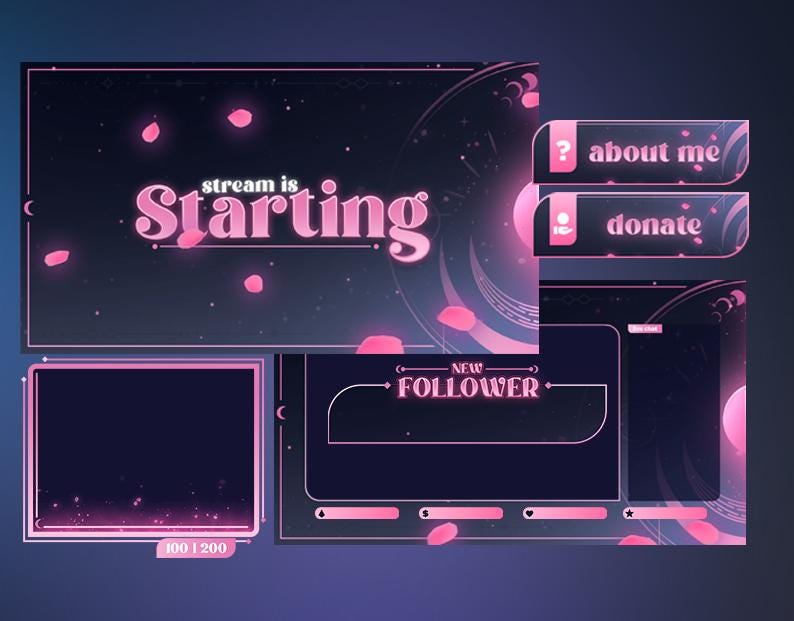 Custom Twitch Animated Stream Package L Custom Twitch Overlay Package L ...