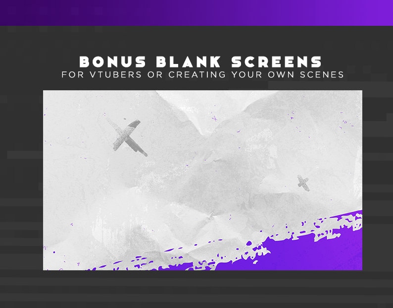 Purple Grunge Animated Stream Overlay Pack Animated Stream Overlay ...
