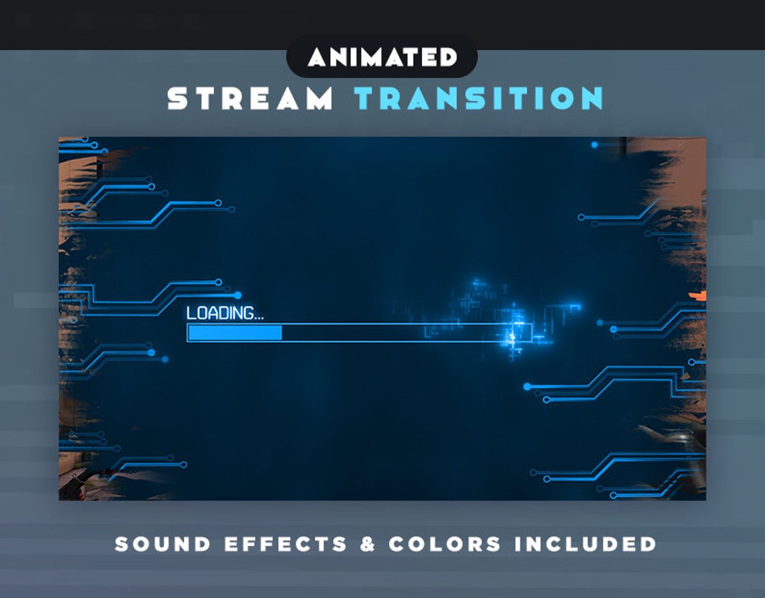 Blue Cyber Glitch Transition | Animated Stream Transition | Blue Stream ...