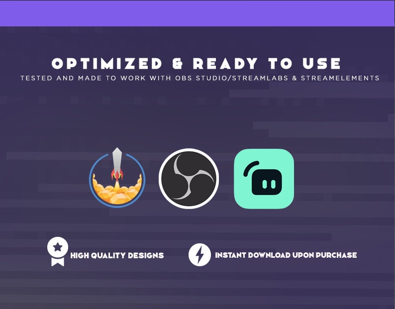 Minimal Purple Animated Stream Overlay Pack Animated Stream Overlay ...