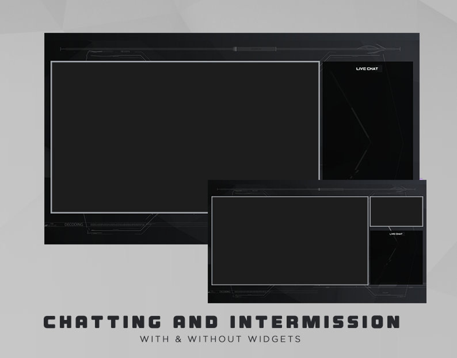 Animated Dark Twitch Stream Overlay Pack Animated Stream Overlay Screen ...