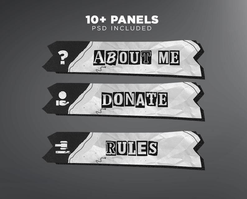 Animated Dark Vandalism Pack | Dark Twitch Overlay | White Twitch ...