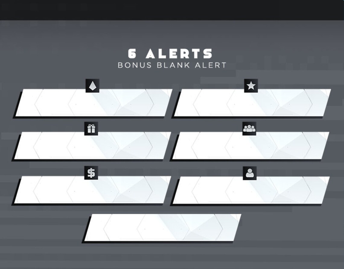 Neo Black & White Animated Stream Package Overlays, Alerts, Screens ...