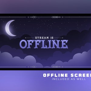 Celestial Purple Animated Stream Overlay Pack/animated Stream Overlay ...