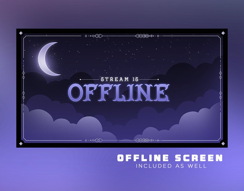 Celestial Purple Animated Stream Overlay Pack/animated Stream Overlay ...